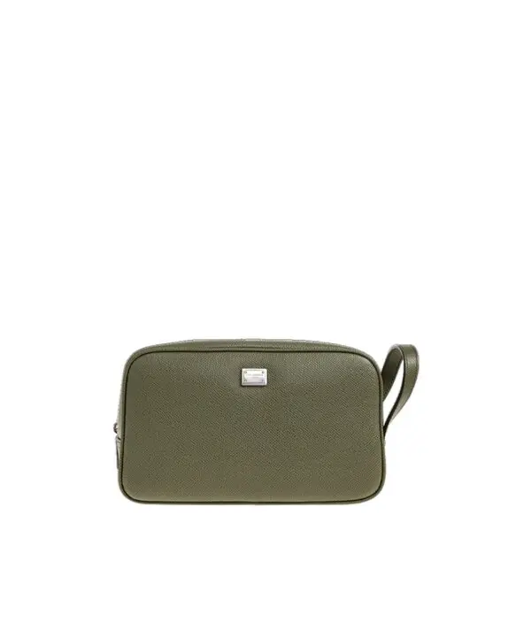 Dolce & Gabbana Logo Plaque Clutch Bag - Green