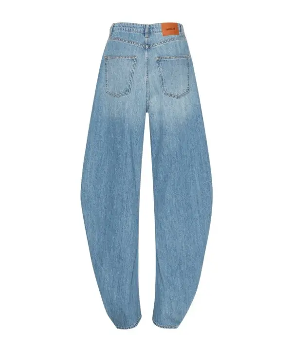 ROTATE BY BIRGER CHRISTENSEN Draped Barrel Leg Jeans