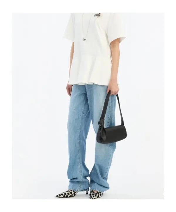 ROTATE BY BIRGER CHRISTENSEN Draped Barrel Leg Jeans
