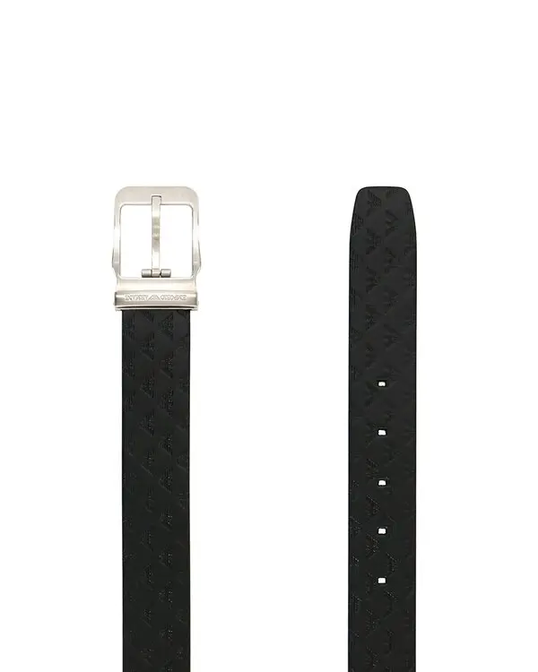 Emporio Armani Logo Engraved Leather Belt