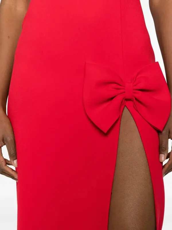 Alessandra Rich Strapless Gown With Bow Detail And Slit