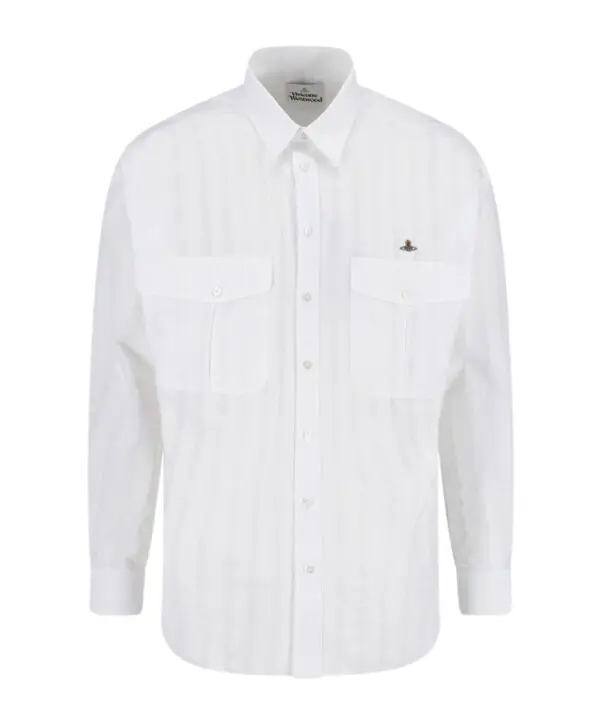 VIVIENNE WESTWOOD Orb Embroidered Striped Shirt
