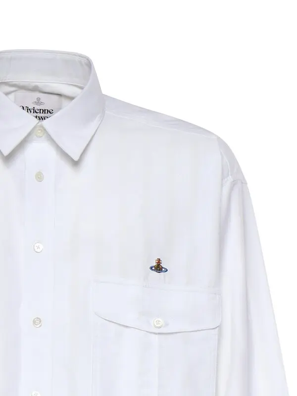 VIVIENNE WESTWOOD Orb Embroidered Striped Shirt