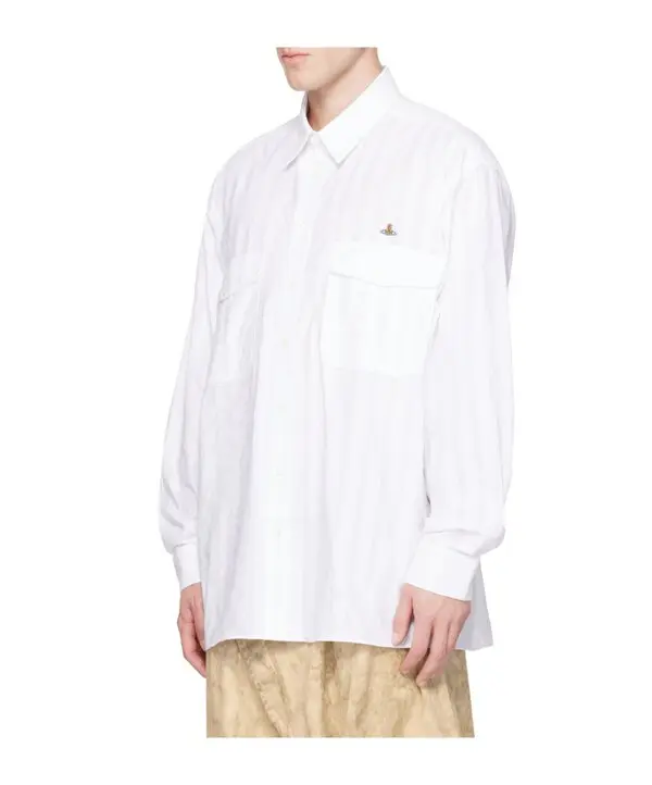 VIVIENNE WESTWOOD Orb Embroidered Striped Shirt