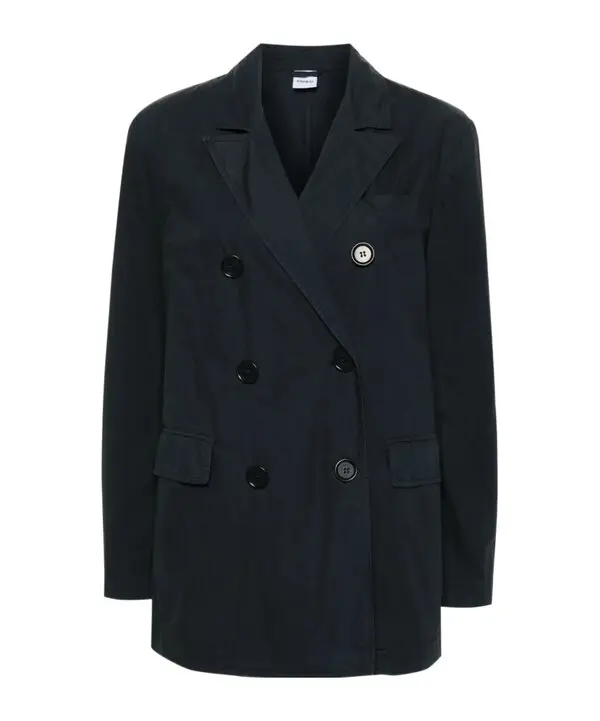 Aspesi Double-breasted Cotton Blazer - Black
