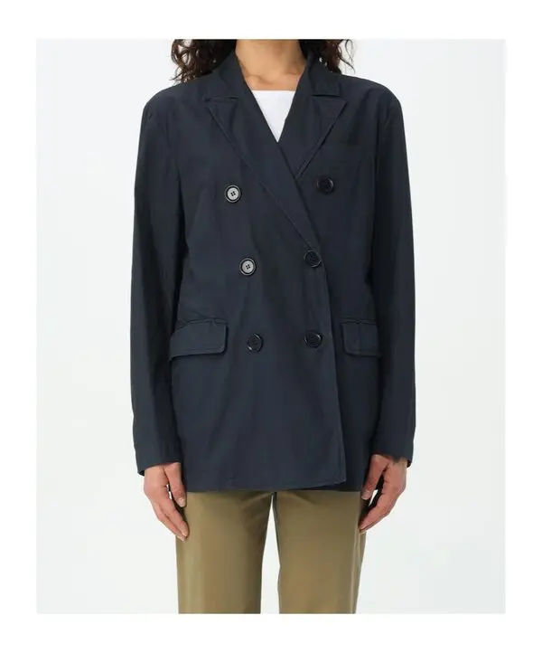 Aspesi Double-breasted Cotton Blazer - Black