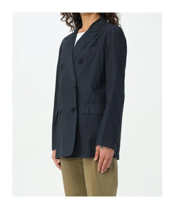 Aspesi Double-breasted Cotton Blazer - Black