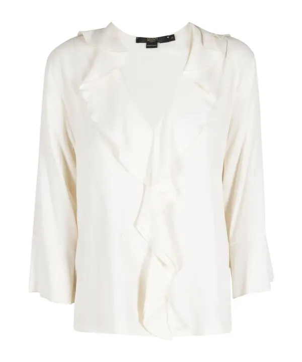 Seventy V-neck Ruffled Blouse - White