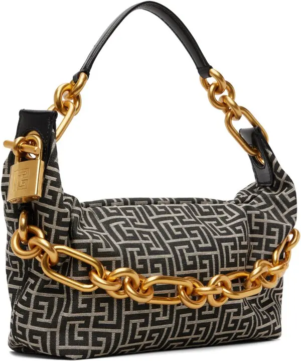 Balmain Sync Medium Chain Linked Handbag - Black