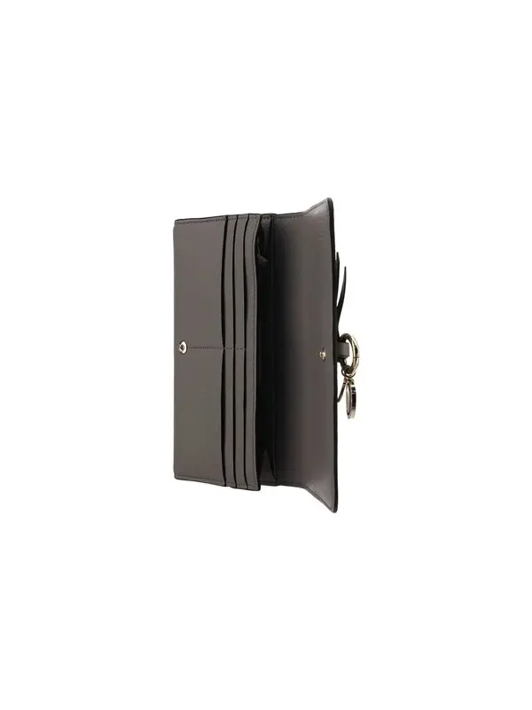 Chloé Logo Charm Laced Wallet - Grey