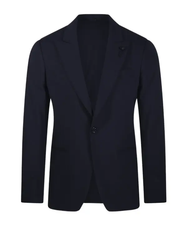 LARDINI Single-breasted Blazer - Black