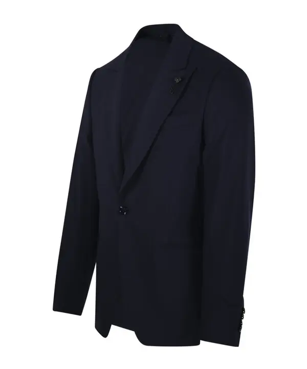 LARDINI Single-breasted Blazer - Black