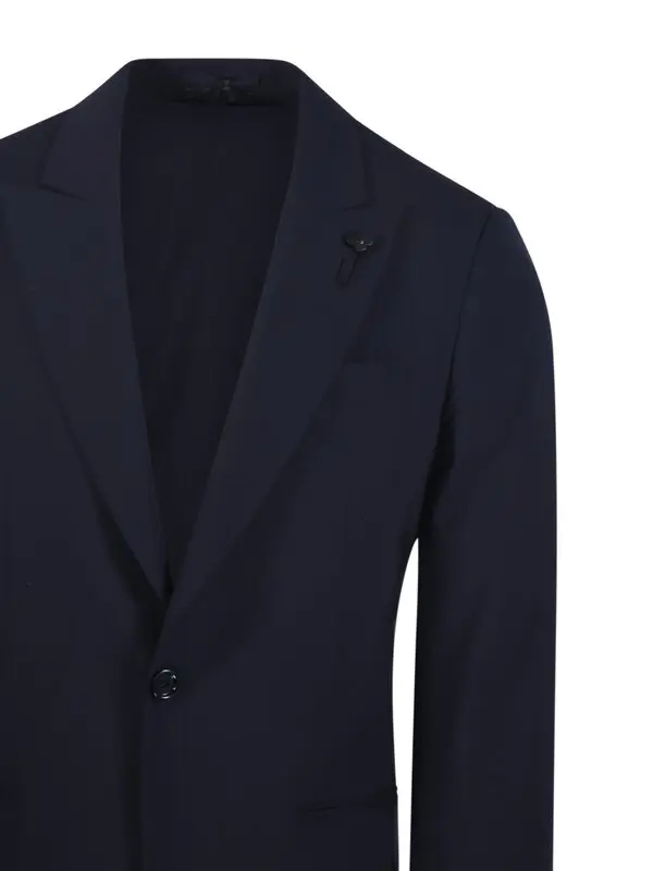 LARDINI Single-breasted Blazer - Black