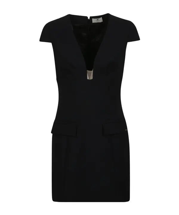 Elisabetta Franchi Short Sleeve V-neck Mini Dress