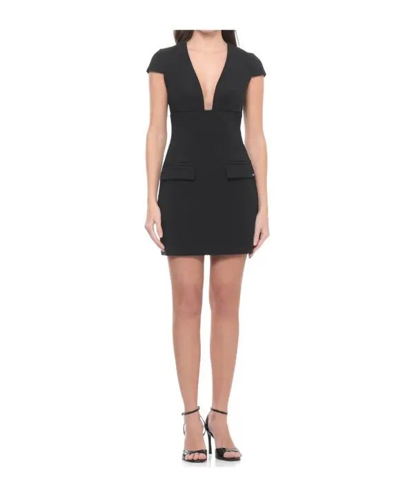 Elisabetta Franchi Short Sleeve V-neck Mini Dress