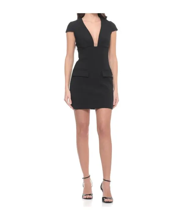 Elisabetta Franchi Short Sleeve V-neck Mini Dress