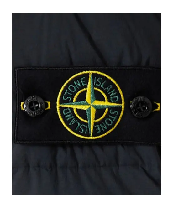 Stone Island Nylon Down Jacket With Hood And Logo Patch