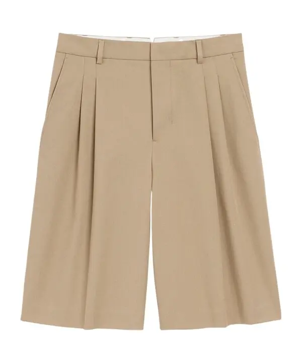 Ami Pleated Tailored Shorts - Nude