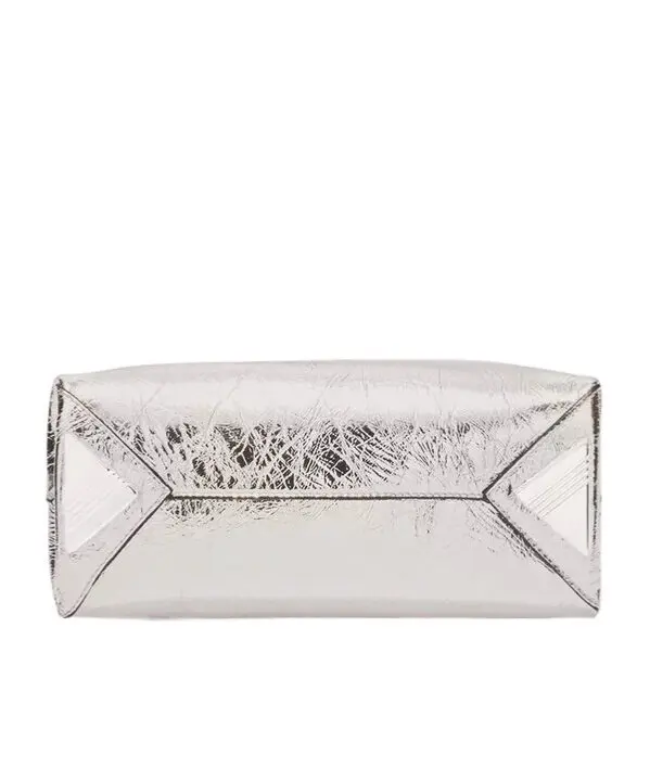 Attico Metallic Craquelé "day Off Small" Clutch - Silver