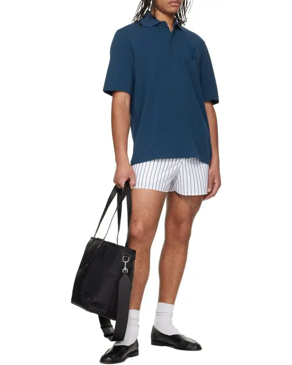 AMI Paris High Waist Striped Shorts
