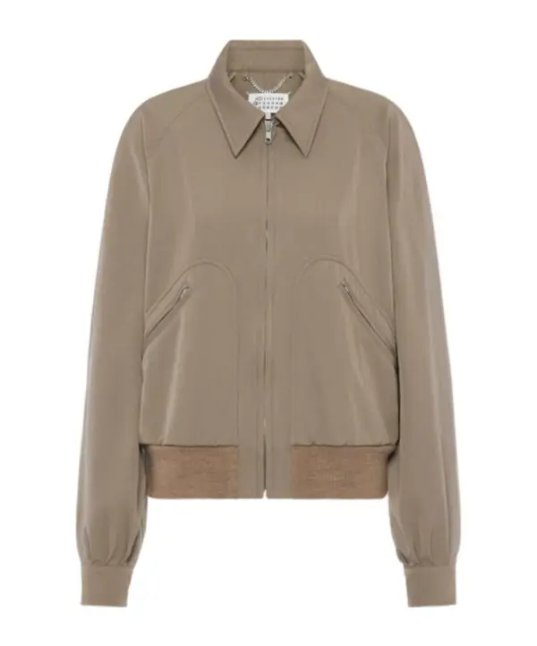 MAISON MARGIELA Ribbed-hem Zip-up Jacket