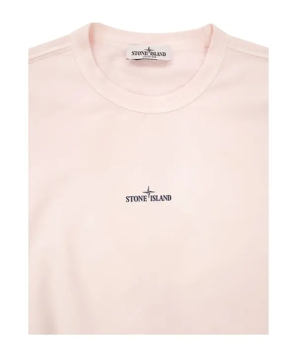 Stone Island Crewneck Sweatshirt With Printed Logo - Pink