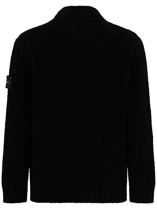 Stone Island Cotton Chenille Crewneck Sweater - Black