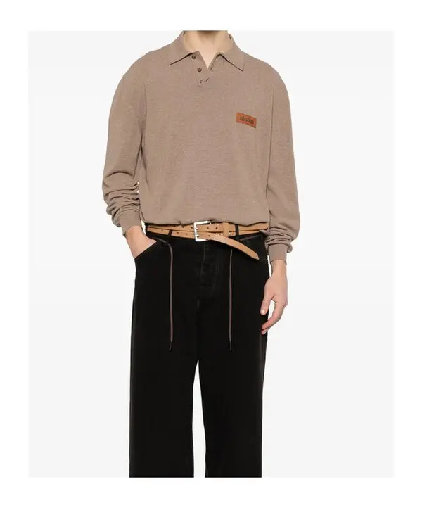 MAGLIANO Long-sleeved Knitted Polo Shirt