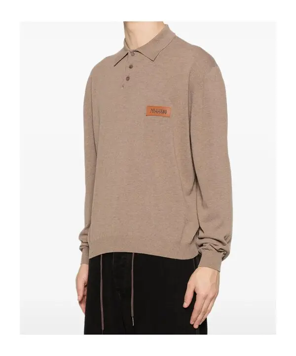 MAGLIANO Long-sleeved Knitted Polo Shirt