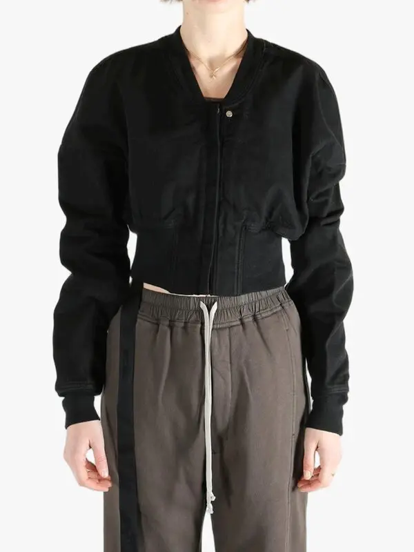 Rick Owens Cropped Bomber Jacket - Black