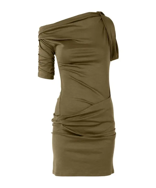 Jacquemus Draped Asymmetrical Mini Dress - Green