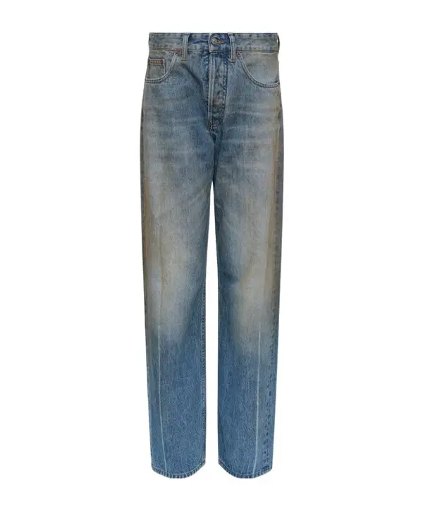 MAISON MARGIELA Logo Patch Straight-leg Jeans - Blue