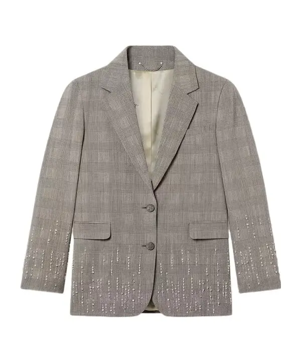 GOLDEN GOOSE Checked Embellished Blazer