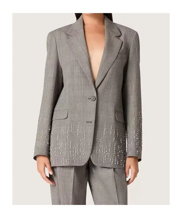GOLDEN GOOSE Checked Embellished Blazer