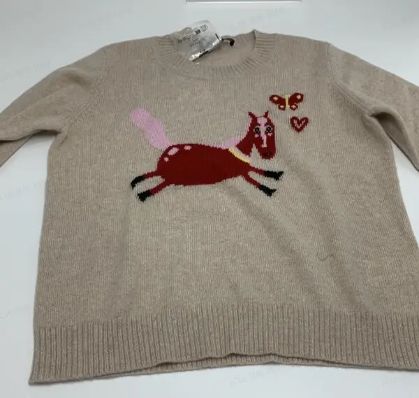 Max Mara Long Sleeve Sweater With Horse Graphic