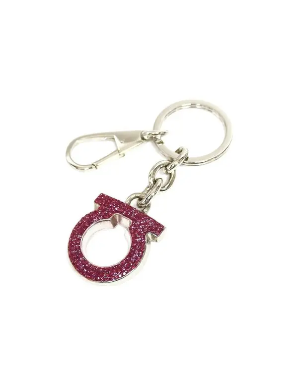 FERRAGAMO Logo Key Chain - White