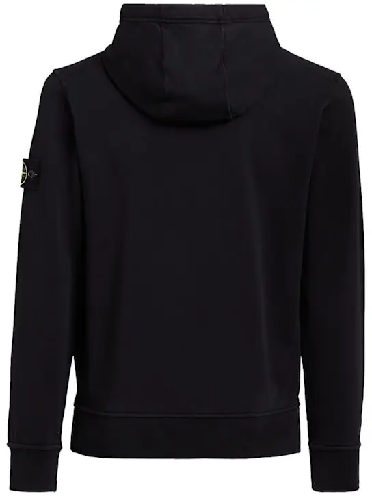 Stone Island Cotton Sweatshirt Hoodie - Black