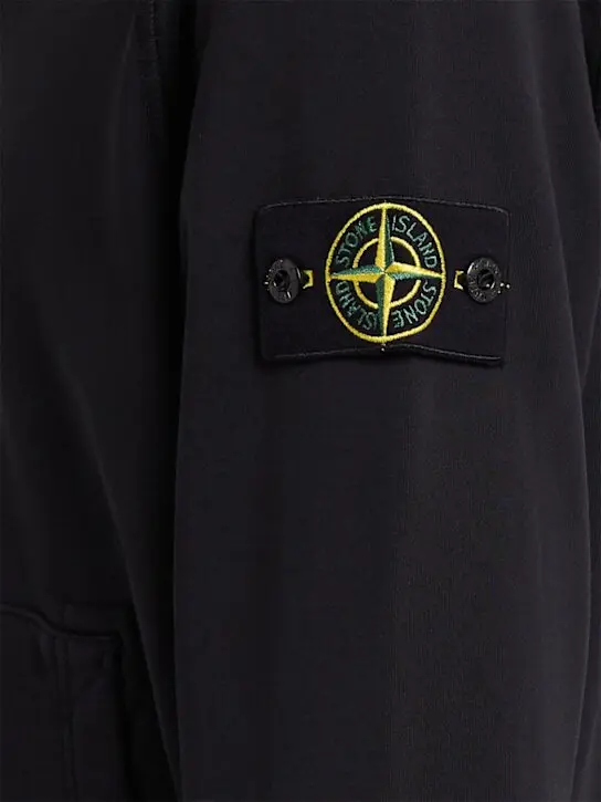 Stone Island Cotton Sweatshirt Hoodie - Black