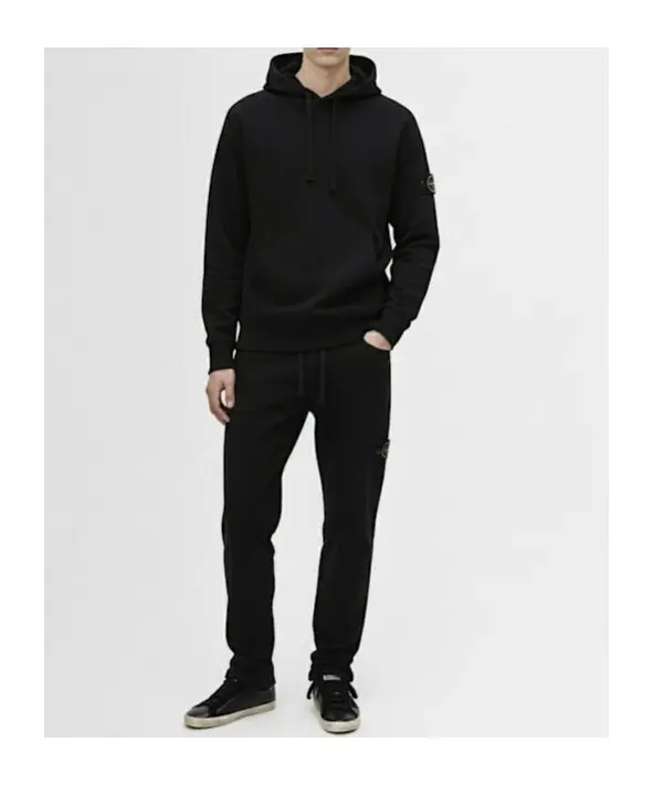 Stone Island Cotton Sweatshirt Hoodie - Black