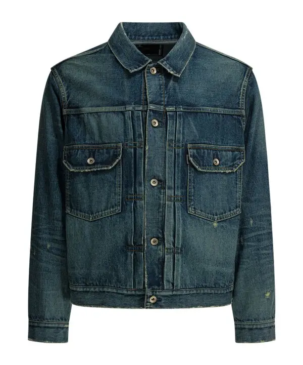 Sacai Checked-lining Denim Jacket
