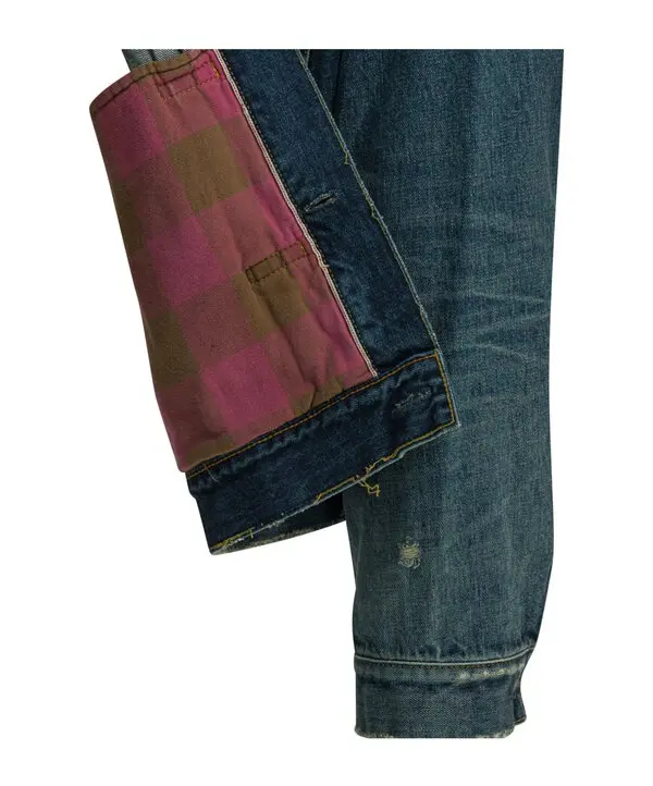 Sacai Checked-lining Denim Jacket