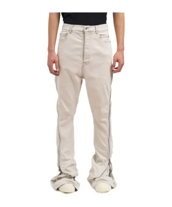 Rick Owens Side Zip Jeans - Latte