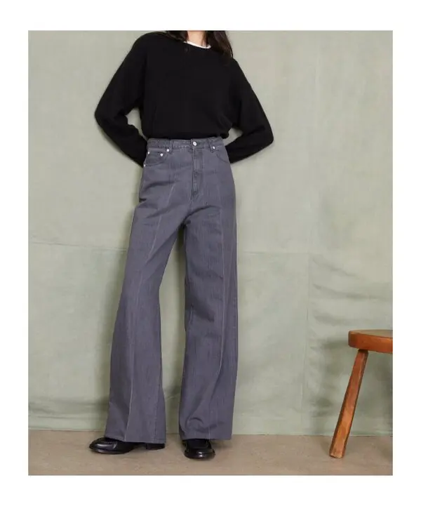 Officine Générale Romy Faded Wide-leg Jeans - Faded Black
