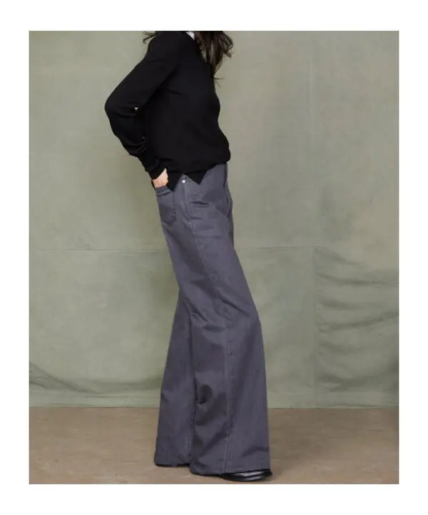 Officine Générale Romy Faded Wide-leg Jeans - Faded Black