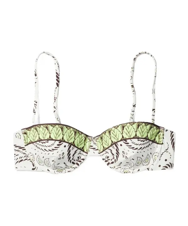Tory Burch Printed Underwire Bikini Top - Mint Cockatoo