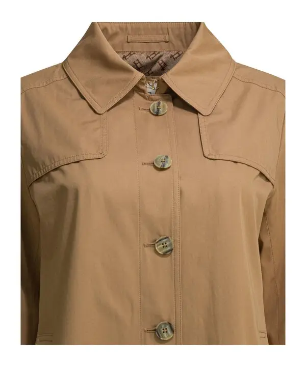 Herno Single-breasted A-line Coat - Brown