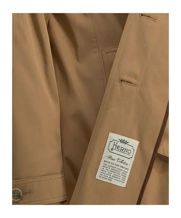 Herno Single-breasted A-line Coat - Brown