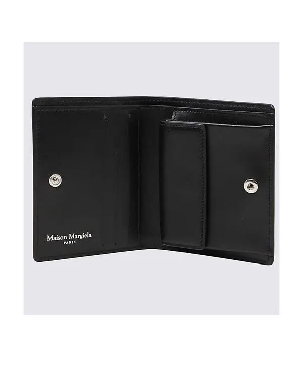 MAISON MARGIELA Stitching Detailed Foldover Wallet - Black