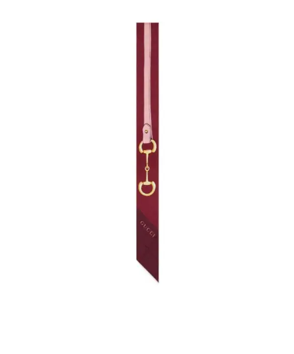 Gucci Printed Silk Twill Ribbon - Bordeaux