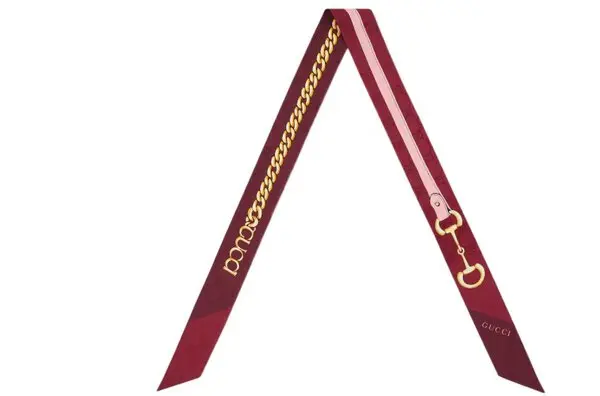 Gucci Printed Silk Twill Ribbon - Bordeaux